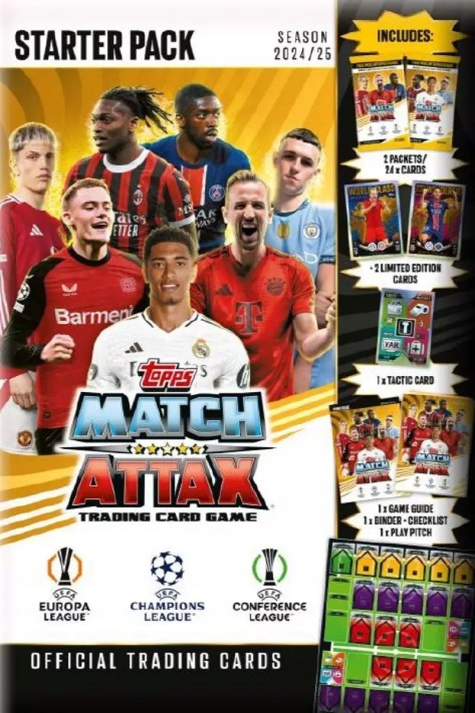 Match Attax 2025 STARTER PACK ALBUM NA KARTY PIŁKARSKIE UEFA CHAMPIONS ...
